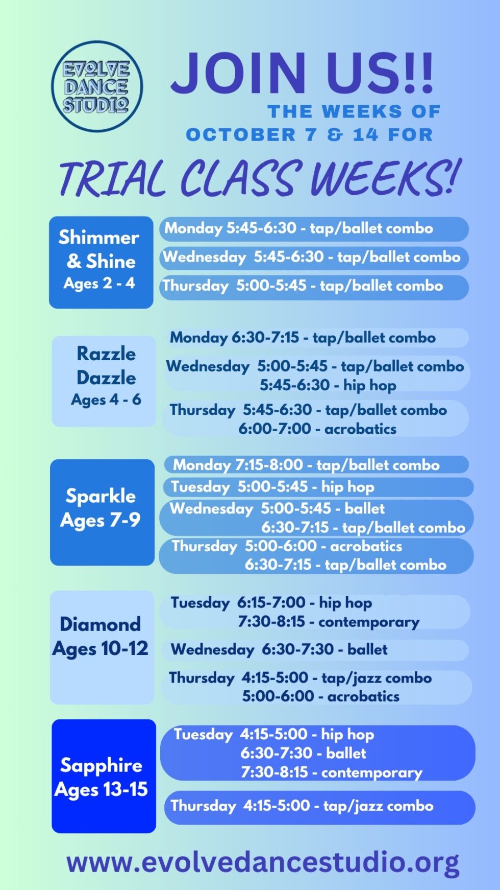 Class Info | Evolve Dance Studio | Grand Rapids, MI